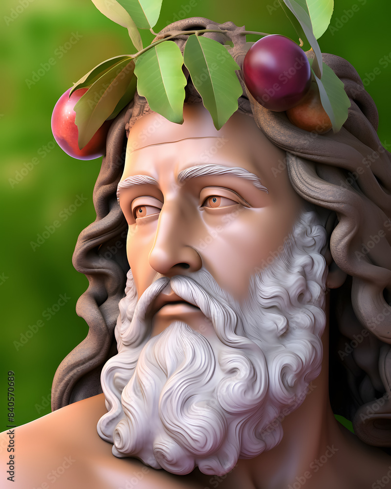 The image shows a marble statue of Zeus, the king of the gods in Greek ...