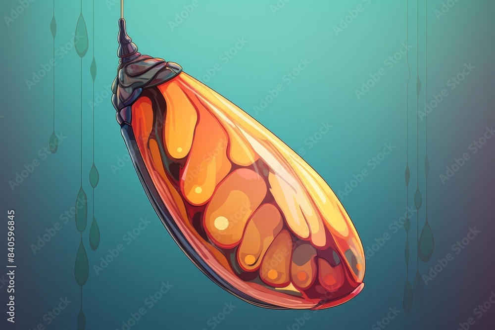 Pupa to butterfly flat design, side view, educational biology theme ...