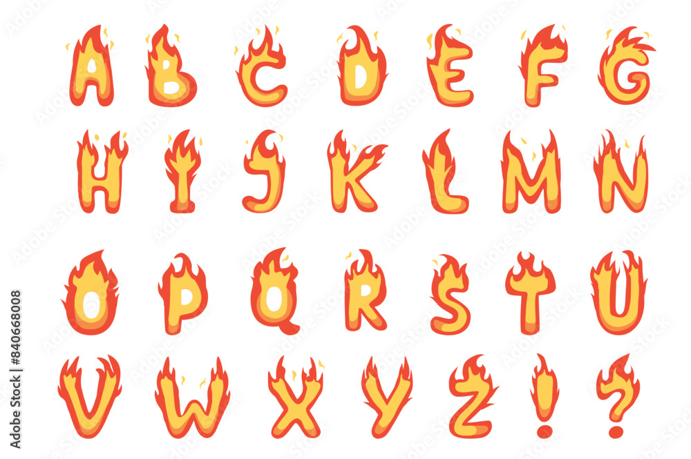 Alphabet illustration in flat cartoon design. This vibrant image ...