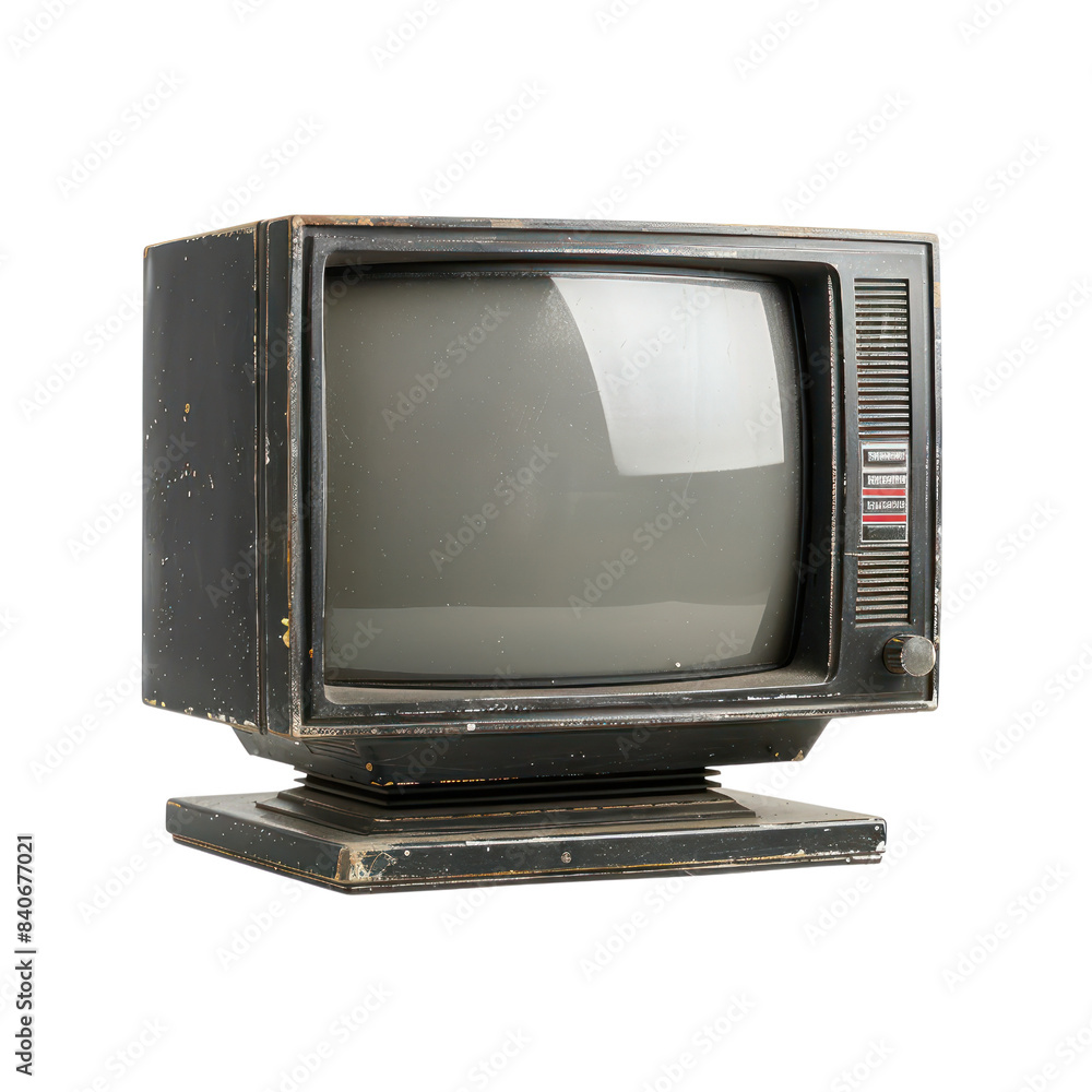 Vintage retro TV set isolated on white background. Classic old ...