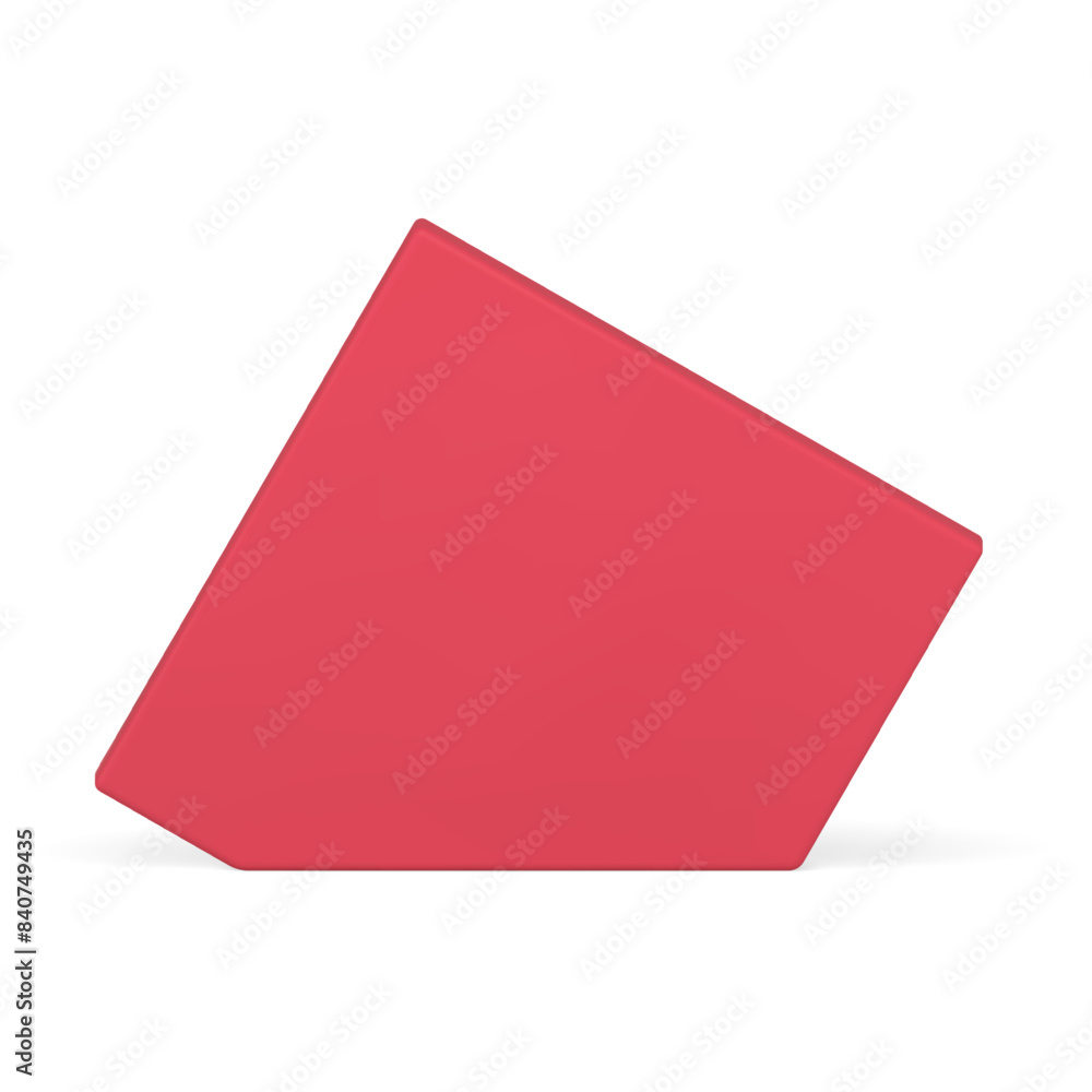 Pentagonal irregular red corner geometric shape vertical wall basic ...