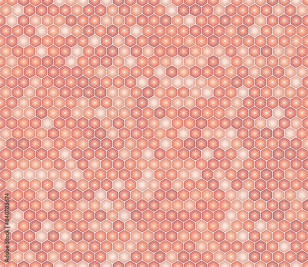 Hexagon vector pattern. Orange color tones gradients. Bold stacked rounded hexagons mosaic cells ...