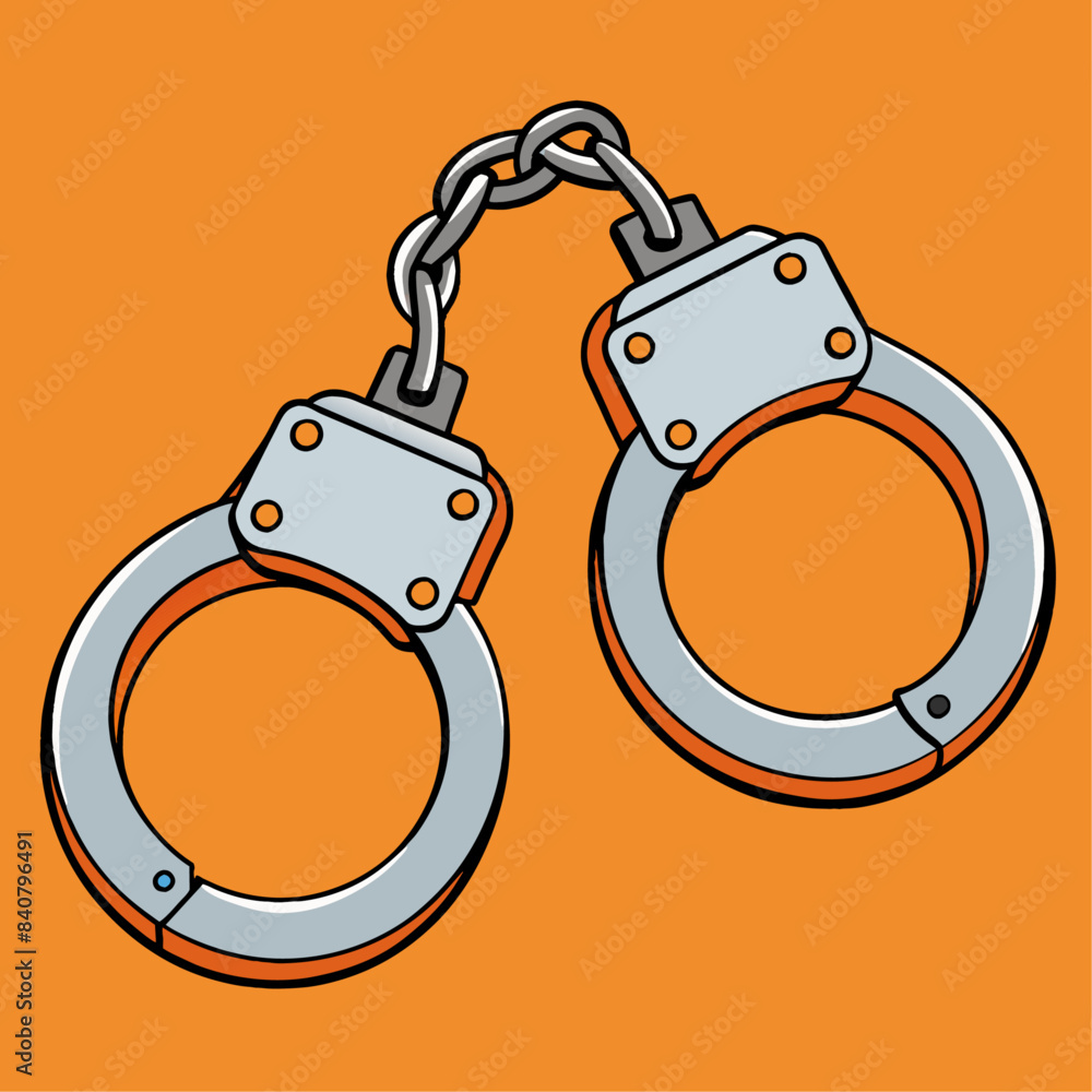 Handcuffs cartoon vector clipart Illustration Stock Vector | Adobe Stock