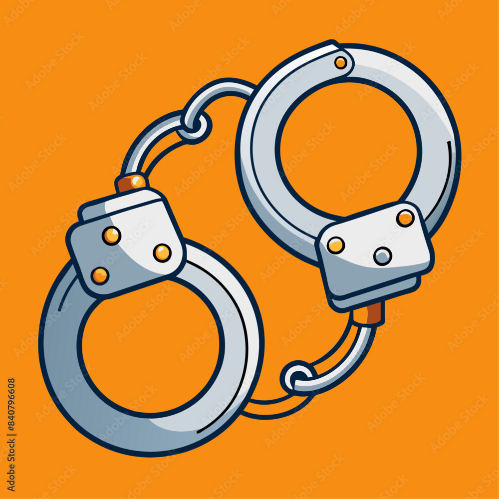 Handcuffs cartoon vector clipart Illustration Stock Vector | Adobe Stock