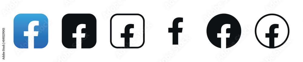 Vector de Stock Facebook icon collection. Facebook logo set in ...