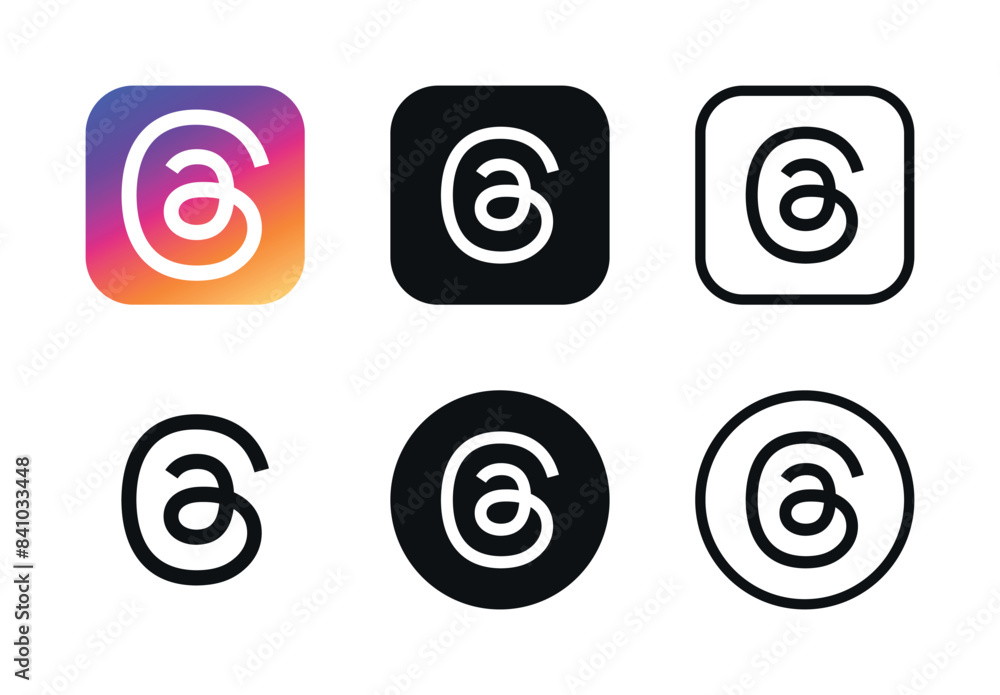 Image vectorielle Stock Threads icon collection. Threads logo set in ...