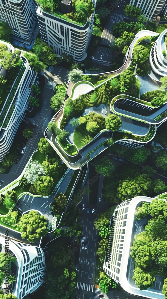 20 Sustainable infrastructure flat design bird's-eye view ...