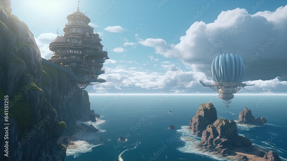 Ocean Planet Landscape, Science Fiction Scifi Fantasy Wallpaper, Video ...