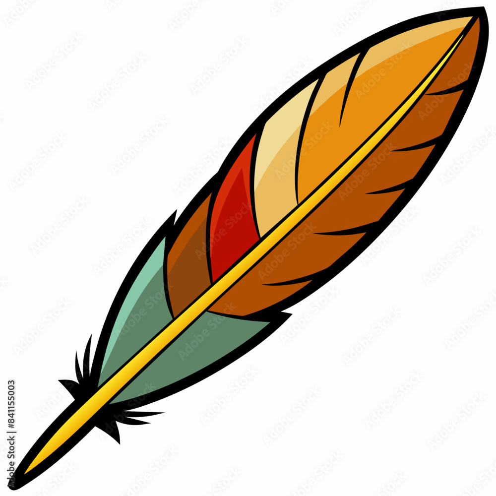 Feather cartoon vector clipart Illustration Stock Vector | Adobe Stock