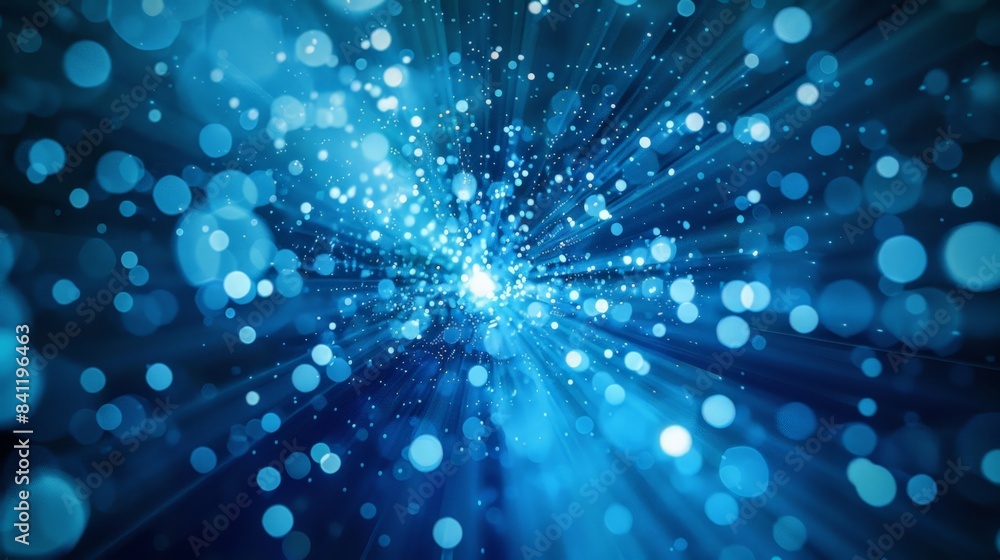 Create a blue background with a light burst effect, adding a dynamic ...