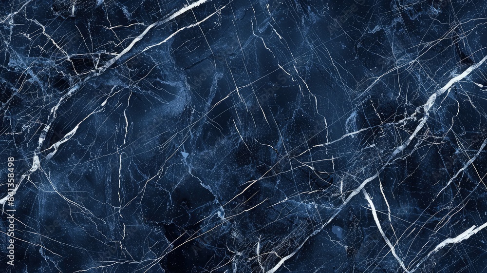 A sleek navy marble background with a polished surface and minimalistic ...