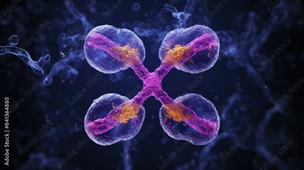 Photograph of a pair of homologous chromosomes during meiosis ...
