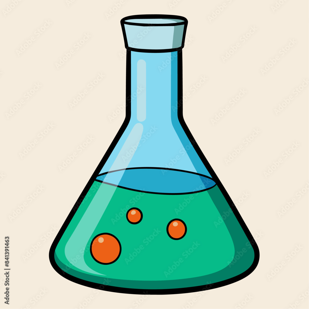 Lab flask cartoon vector clipart Illustration Stock Vector | Adobe Stock