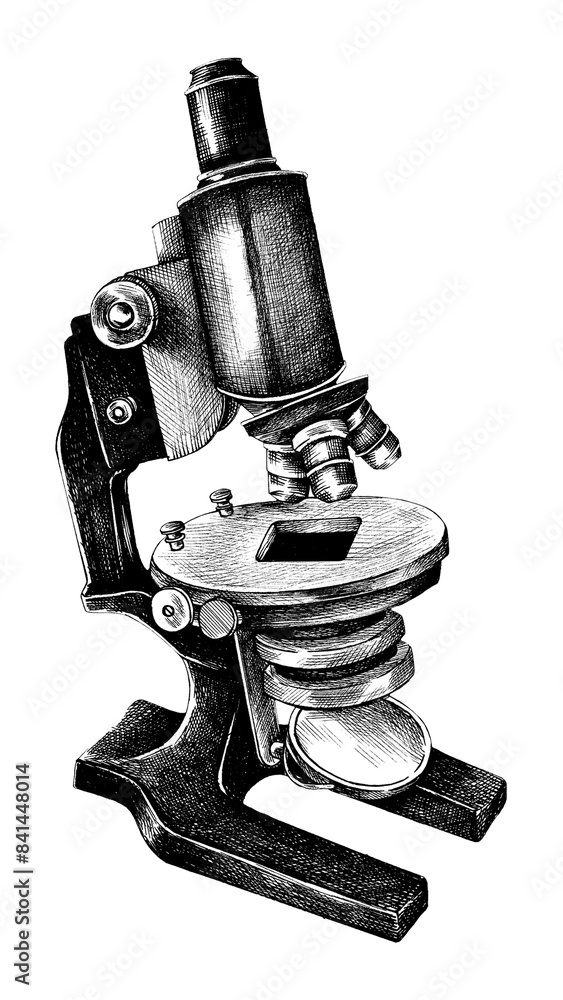Hand drawn microscope design element Stock Illustration | Adobe Stock