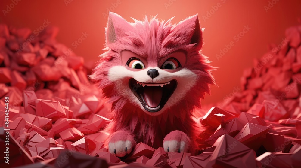 Red Fluffy Fox Background, Cute Animal Wallpaper, Furry Fox Smiling ...