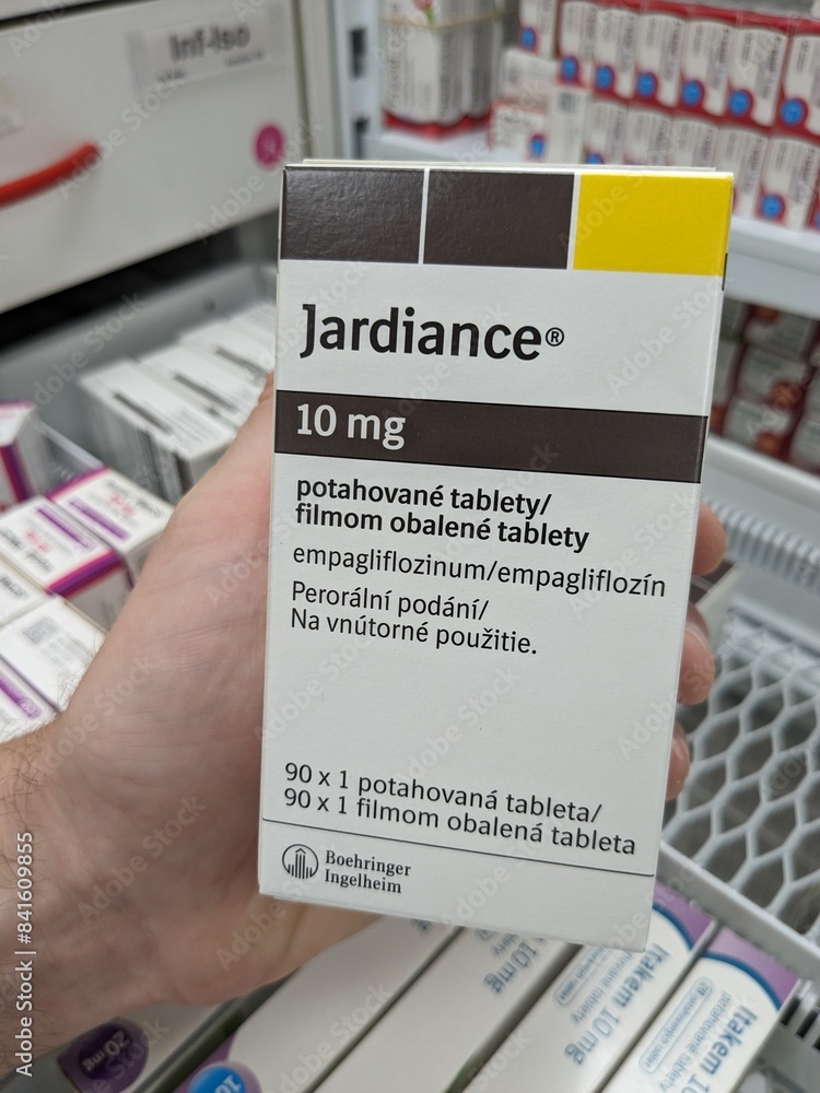 Prague,Czech republic-June 17 2024: Jardiance box of medication with ...