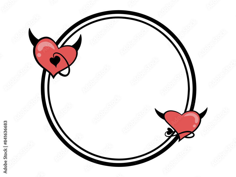 Hand Drawn Devil Love Line Art Illustration Stock Vector | Adobe Stock