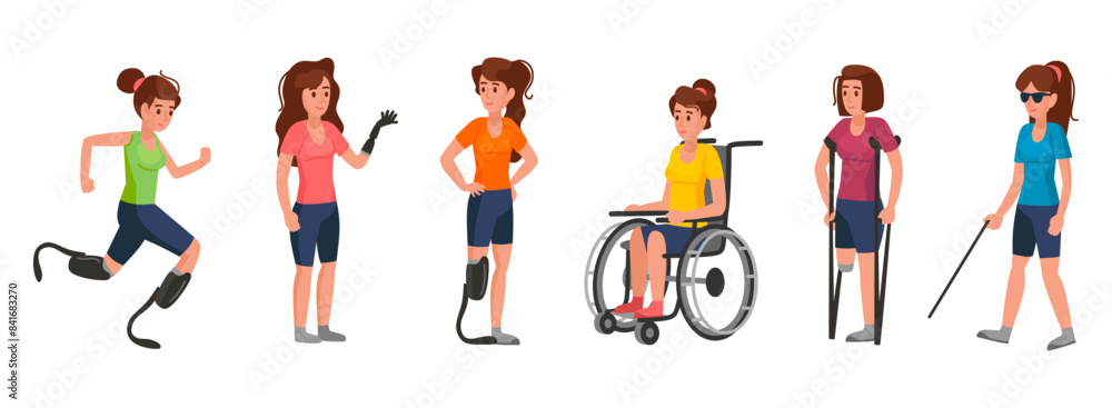 Inclusive People characters cartoon vector illustration. Young people ...