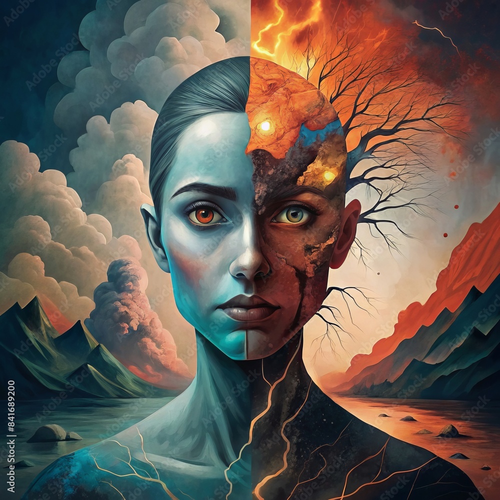 Стокова ілюстрація The Human Storm: A Deep Dive into the Emotional ...