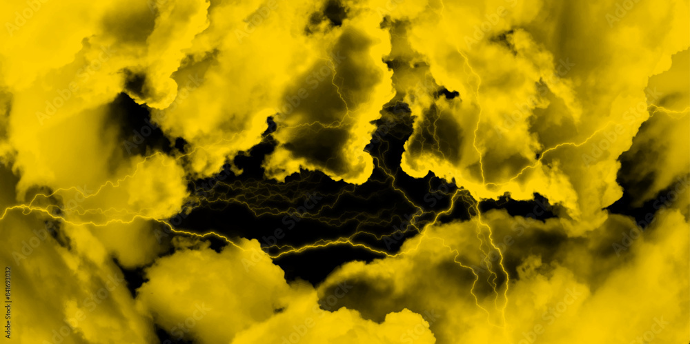 Yellow smoke everywhere from the bottom to the top. Background. fog ...