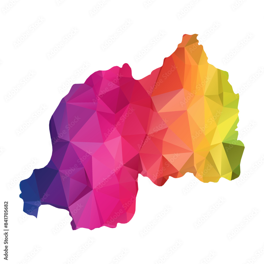 Abstract Polygon Map - Vector illustration Low Poly Color Rainbow ...