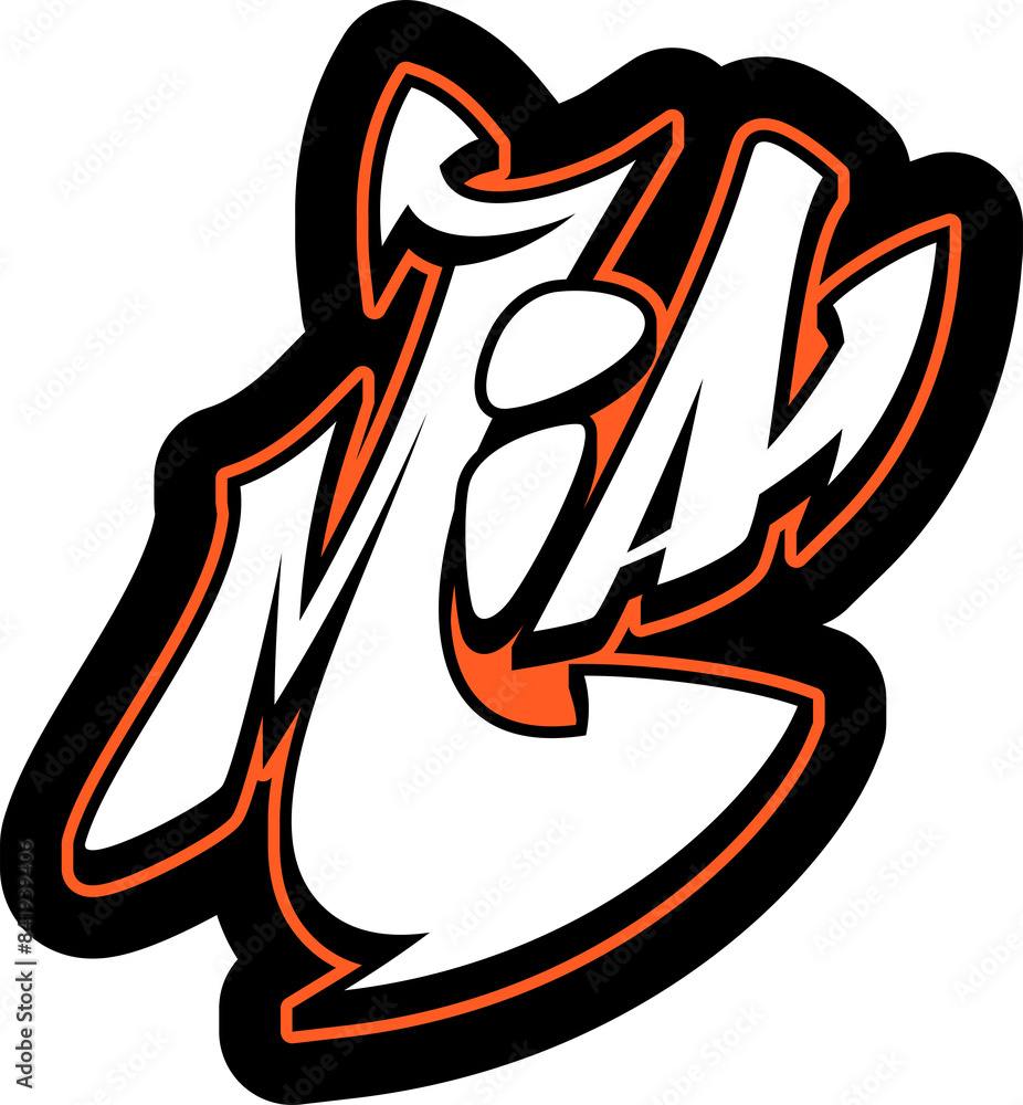 MIA Graffiti Name, street art urban tag style font, clear transparent ...