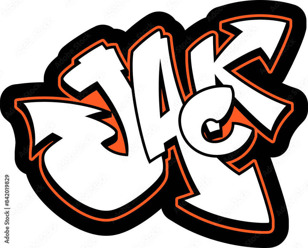 JACK Graffiti Name, street art urban tag style font, clear transparent ...
