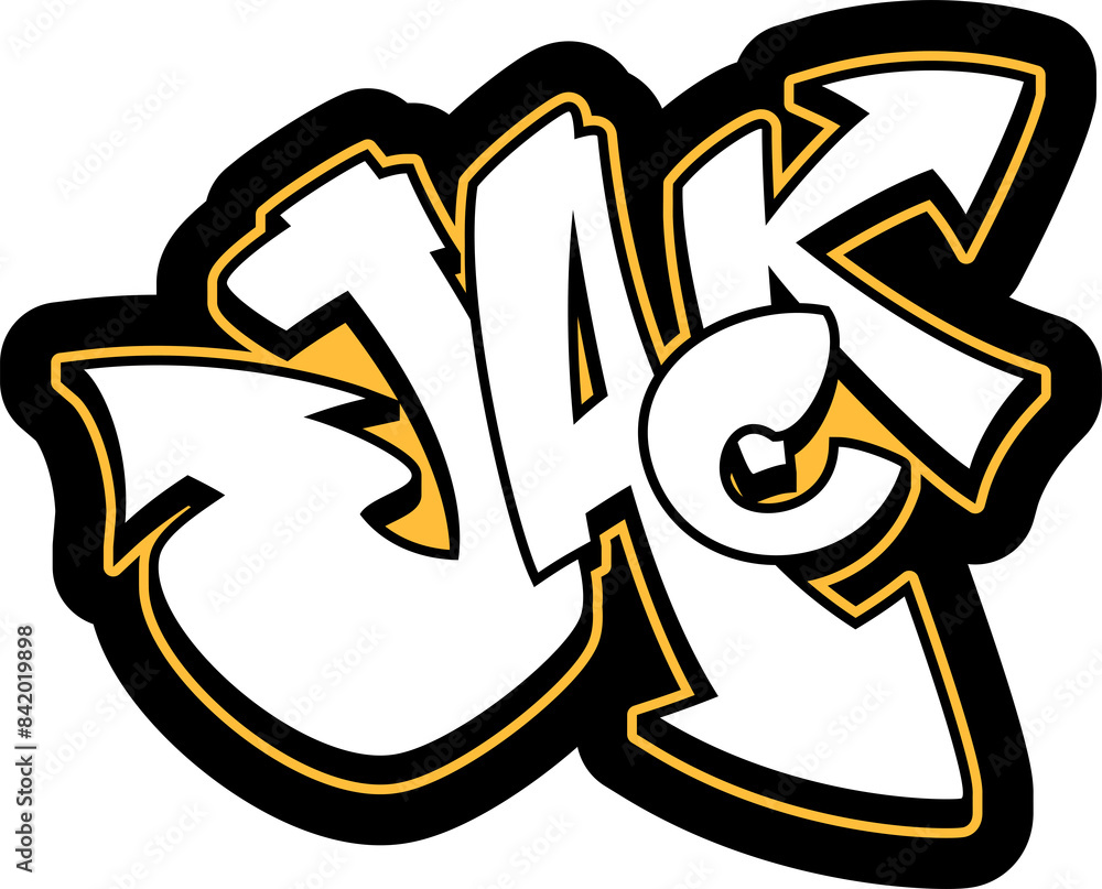 JACK Graffiti Name, street art urban tag style font, clear transparent ...