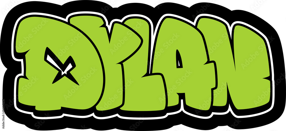 DYLAN Graffiti Name, street art urban tag style font, clear transparent ...