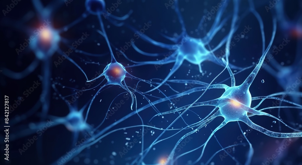 3D illustration of An animated visualization showing the neural network ...