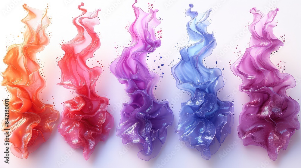 Vibrant Spectrum of Colored Ink Plumes in Water - Dynamic Display of ...