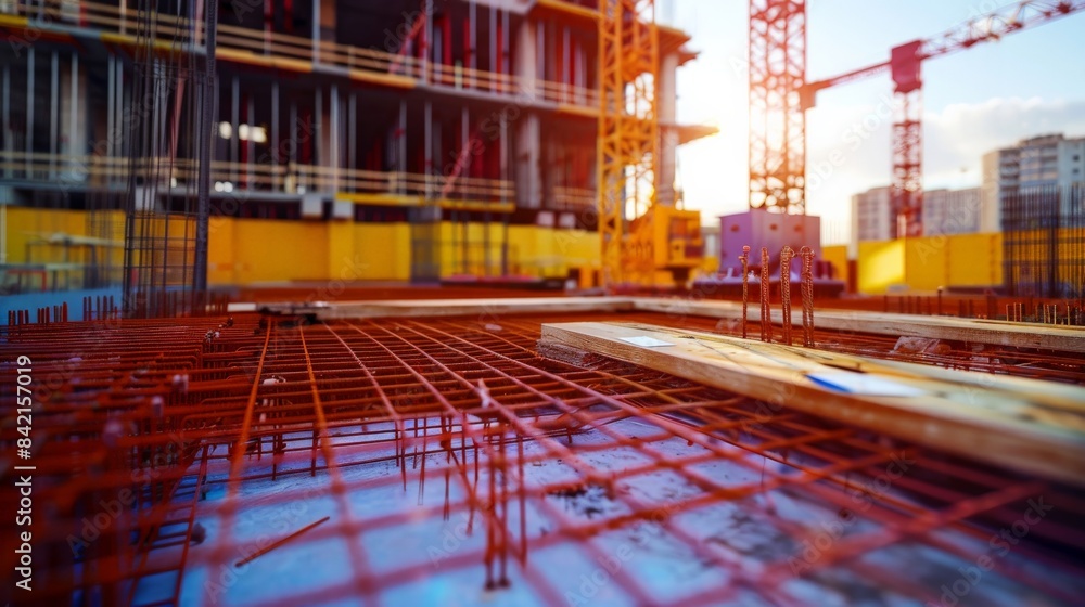 3D simulation of a construction site with detailed visualization of the ...