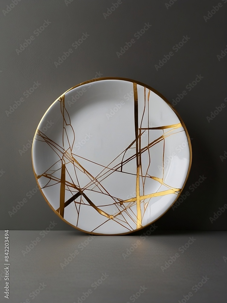 A modern twist on the traditional kintsugi technique, this plate ...