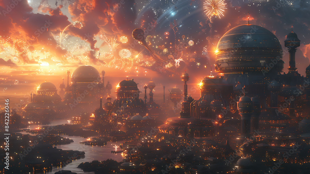 celestial carnival where revelers from across the cosmos come together ...