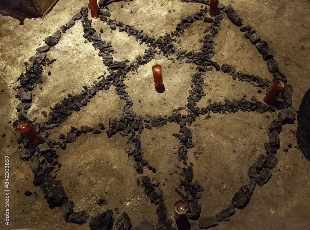 Satanic pentacle for ritual Stock Photo | Adobe Stock