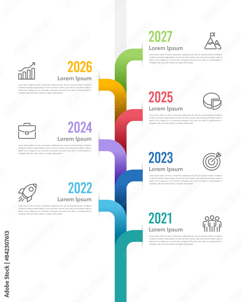 Infographic timeline of 7 important events in business vertical ...