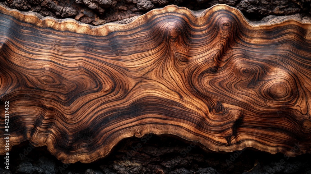 Rich American Walnut Wood Texture Background with Bold Dark Patterns, 4 ...