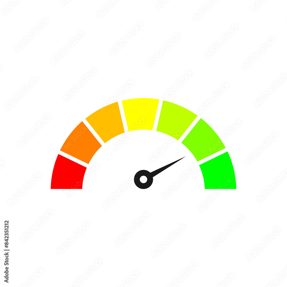 Speedometer, gauge meter icons. Vector scale, level of performance ...