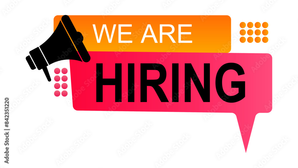 We Are Hiring, Job Vaccancy, Recruiting, Label Sign Banner Template ...