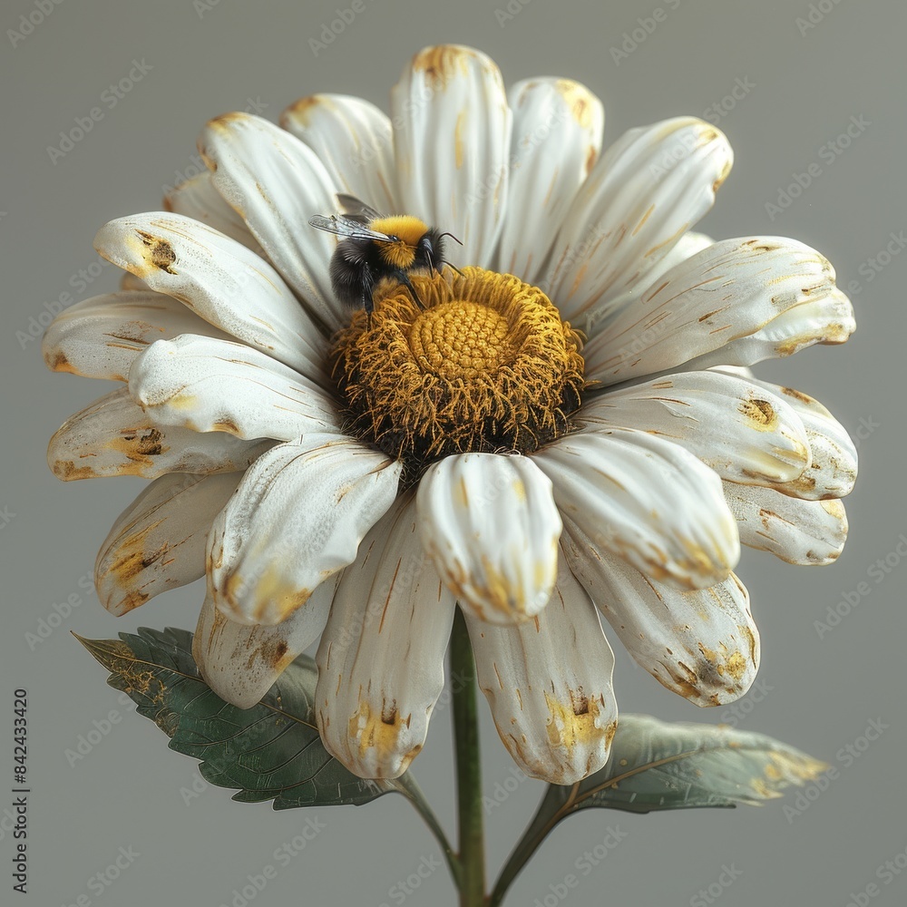 Beautiful 3D Daisy with Bee - High Detail Realistic Textures, 8k HD ...