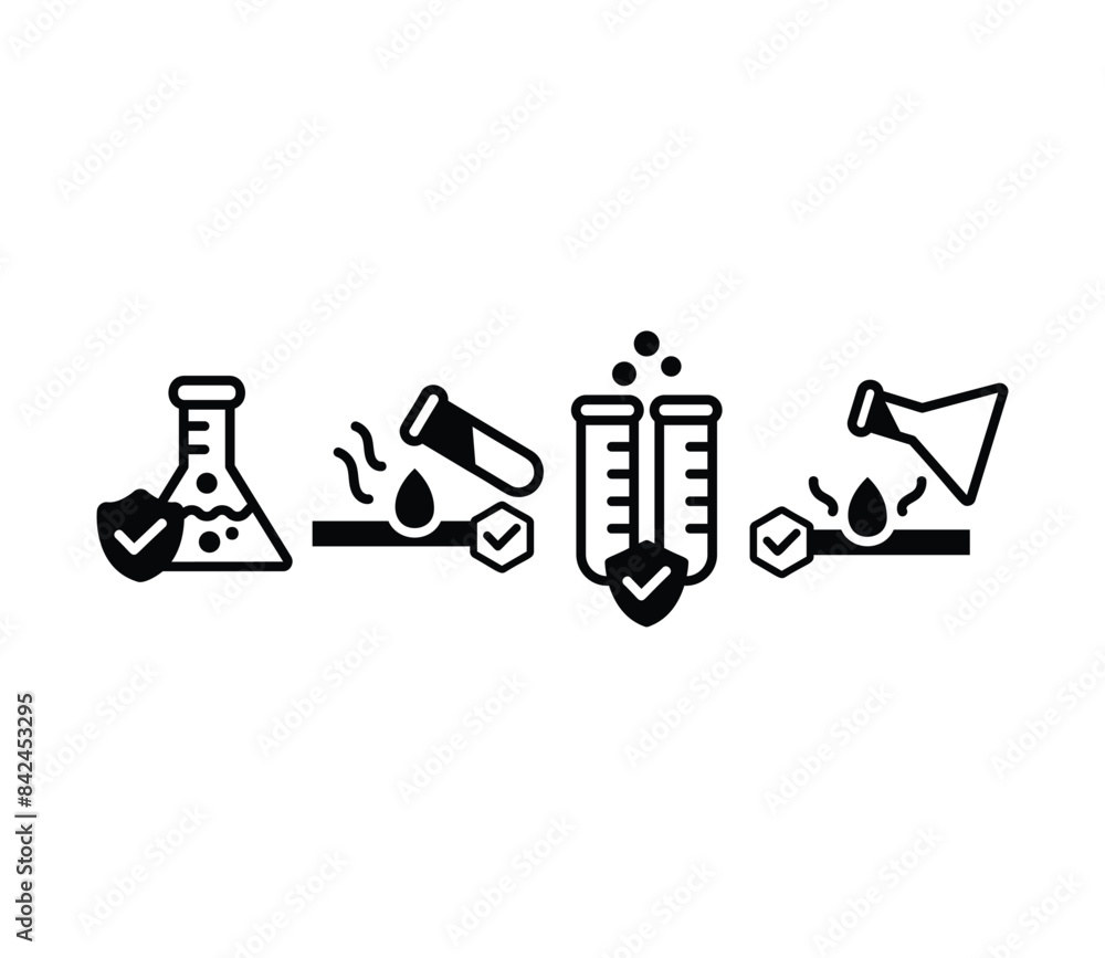 chemical resistant icons vector design symbol sign flat illustration ...