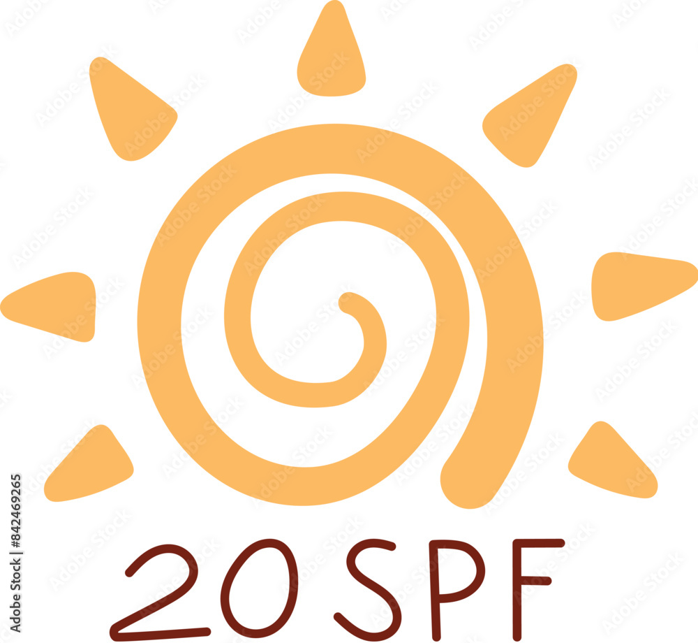 Sunscreen solar logo, flat sun protection factor spray bottle, cartoon ...