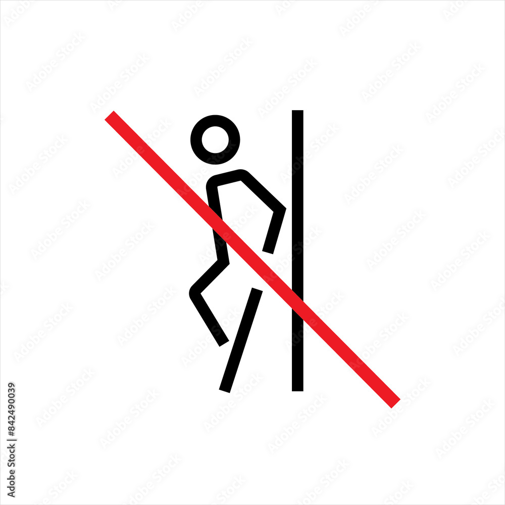 Printable PNG sign for Do not lean on warning. No leaning icon. Caution ...