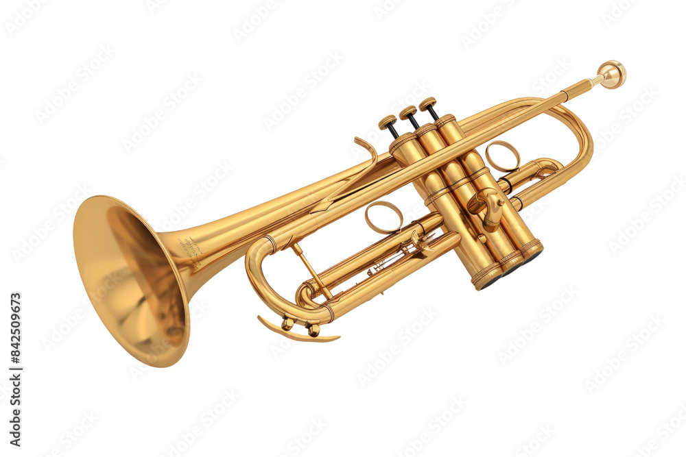 Stock-Illustration „Golden Trumpet Is Shown In A White Background ...