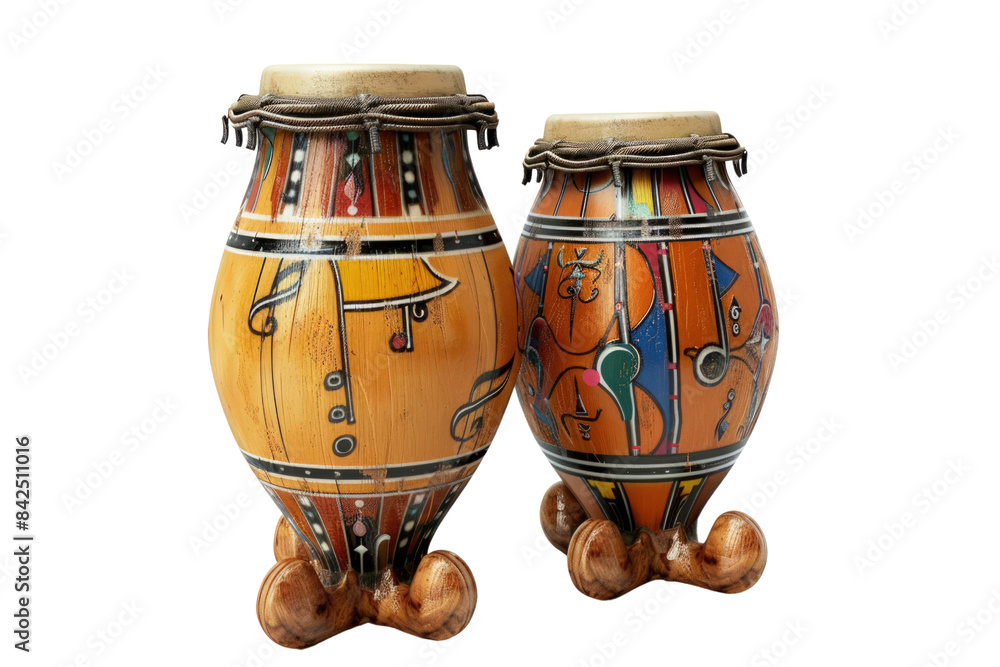 Two Vases With Colorful Designs On Them, Musical Instrument, Clipart ...