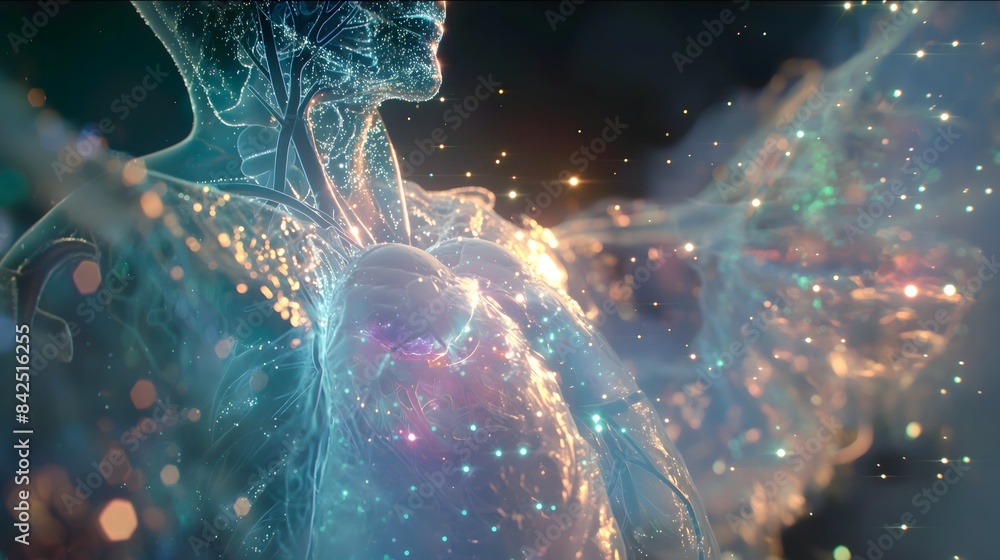 4. Against a canvas of celestial hues, an ethereal visualization ...