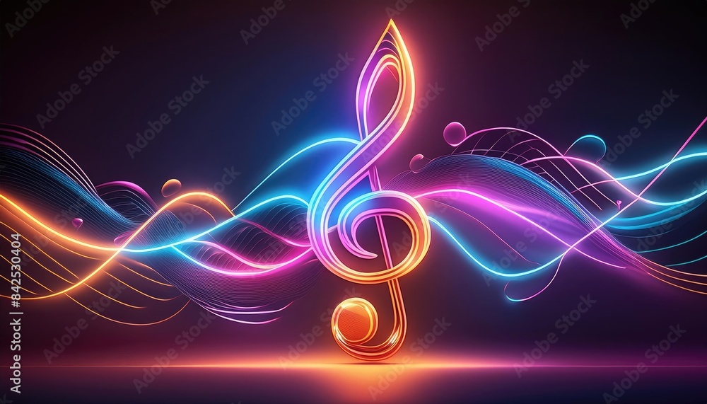 Abstract background with glowing lines, Music background, neon light ...