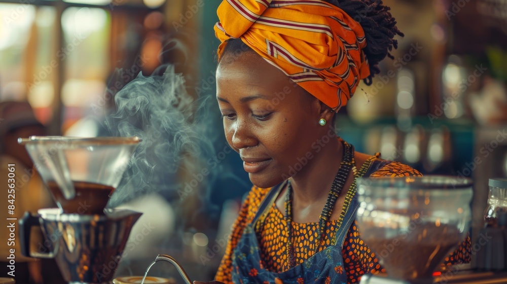 An Ethiopian coffee ceremony in a neighborhood café, where the ritual ...