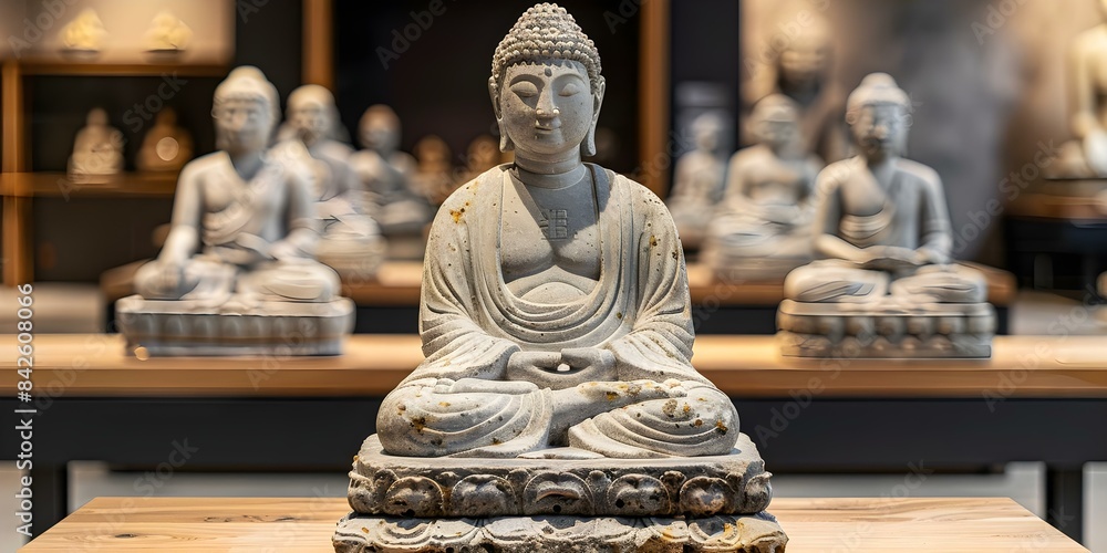 Statues displayed in a museum exhibit. Concept Classical Sculptures ...