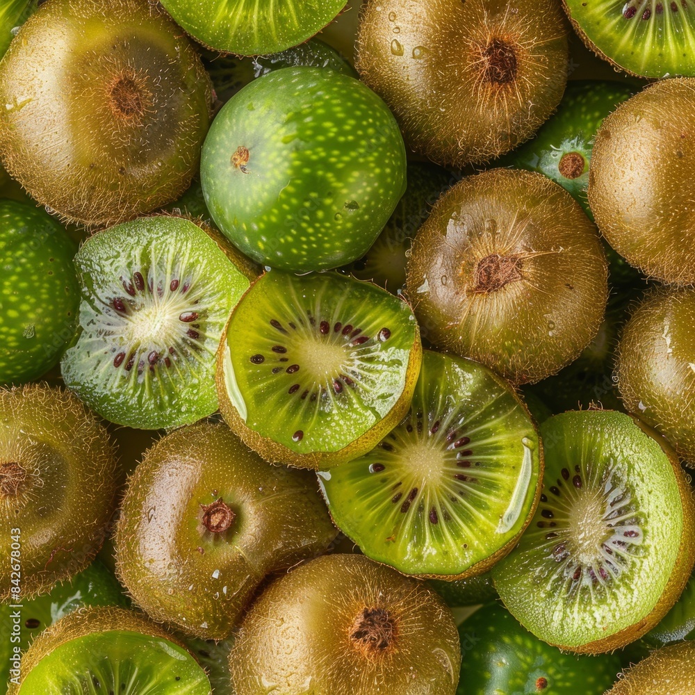 Actinidia arguta texture background, hardy kiwi fruits pattern, many ...